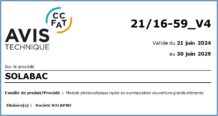 SOLABAC : Avis technique renouvelé, ATEC n°21/16-59_V4, avec de nouveaux panneaux [MàJ Juin 2024 ...